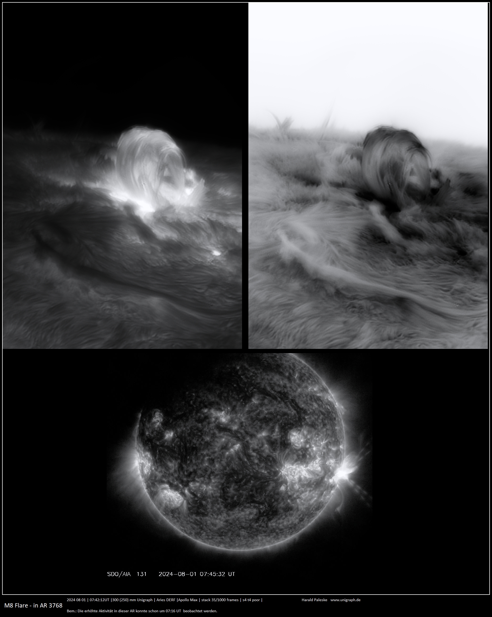 M8 Flare on 01.08.2024 - Loops - Solar Observing and Imaging - Cloudy ...